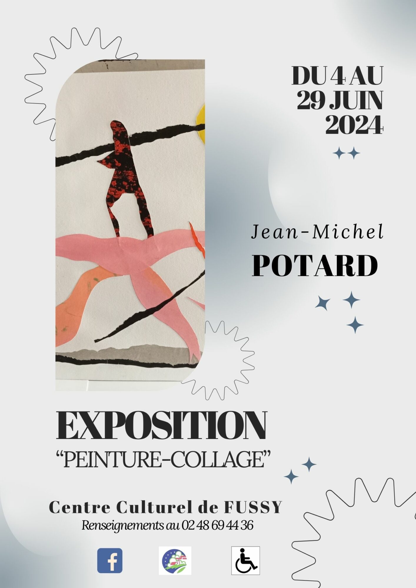 Exposition "Peinture-collage" de Jean-Michel POTARD - Mairie de Fussy